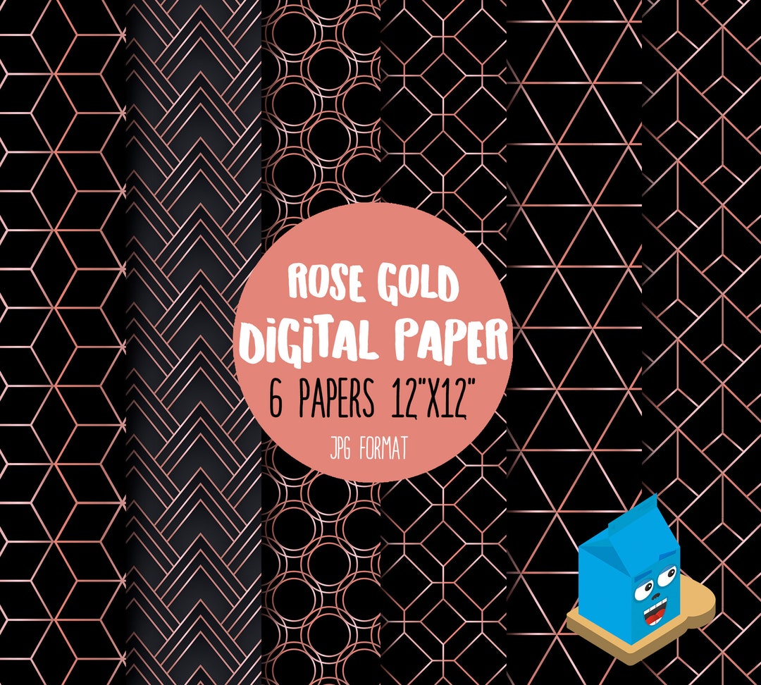Digital Paper Printable Clipart Rose Gold Scrapbooking Digital Paper ...