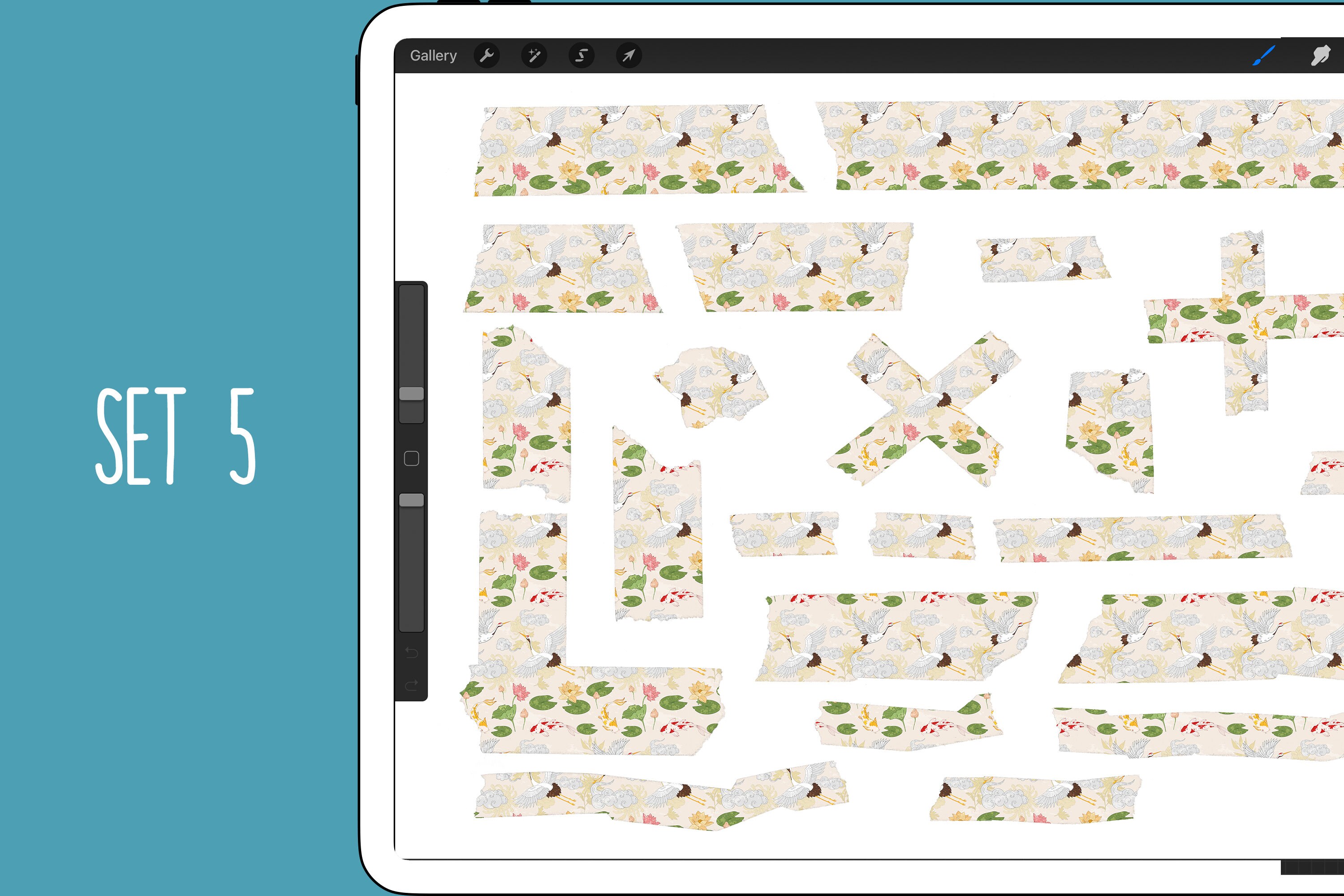 Digital Washi Tape Clipart Japanese Sticker Set Digital | Etsy