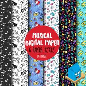 Digital Paper Printable Clipart Musical Scrapbooking Digital Paper ...