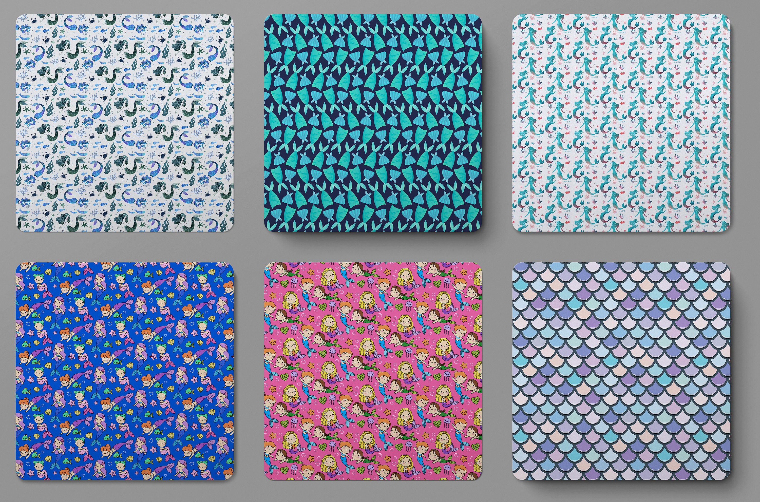 Digital Paper Printable Clipart Mermaid Scrapbooking Digital Paper ...