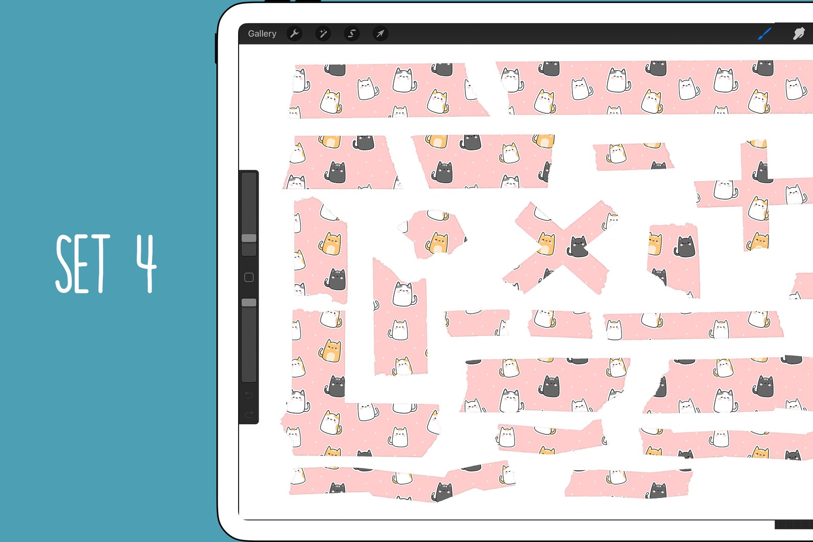 Digital Washi Tape Clipart Cute Cats Sticker Set Digital - Etsy Canada