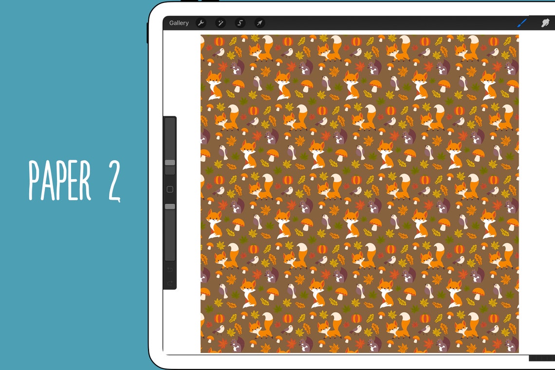 Digital Paper Printable Clipart Cute Fox Scrapbooking Digital Paper ...