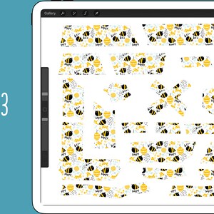 Digital Washi Tape Clipart Bee Bees Sticker Set Digital | Etsy
