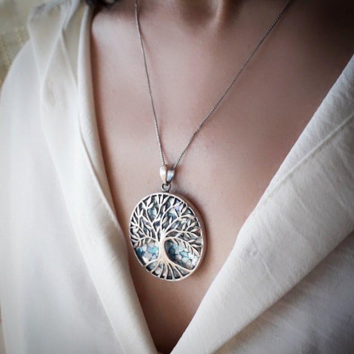 Round Tree of Life Glass Pendant | Ancient Roman Tree of Life Necklace ...