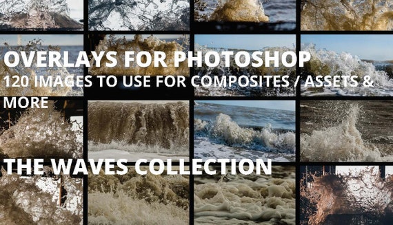 THE WAVE COLLECTION Overlays for Photoshop Textures or | Etsy