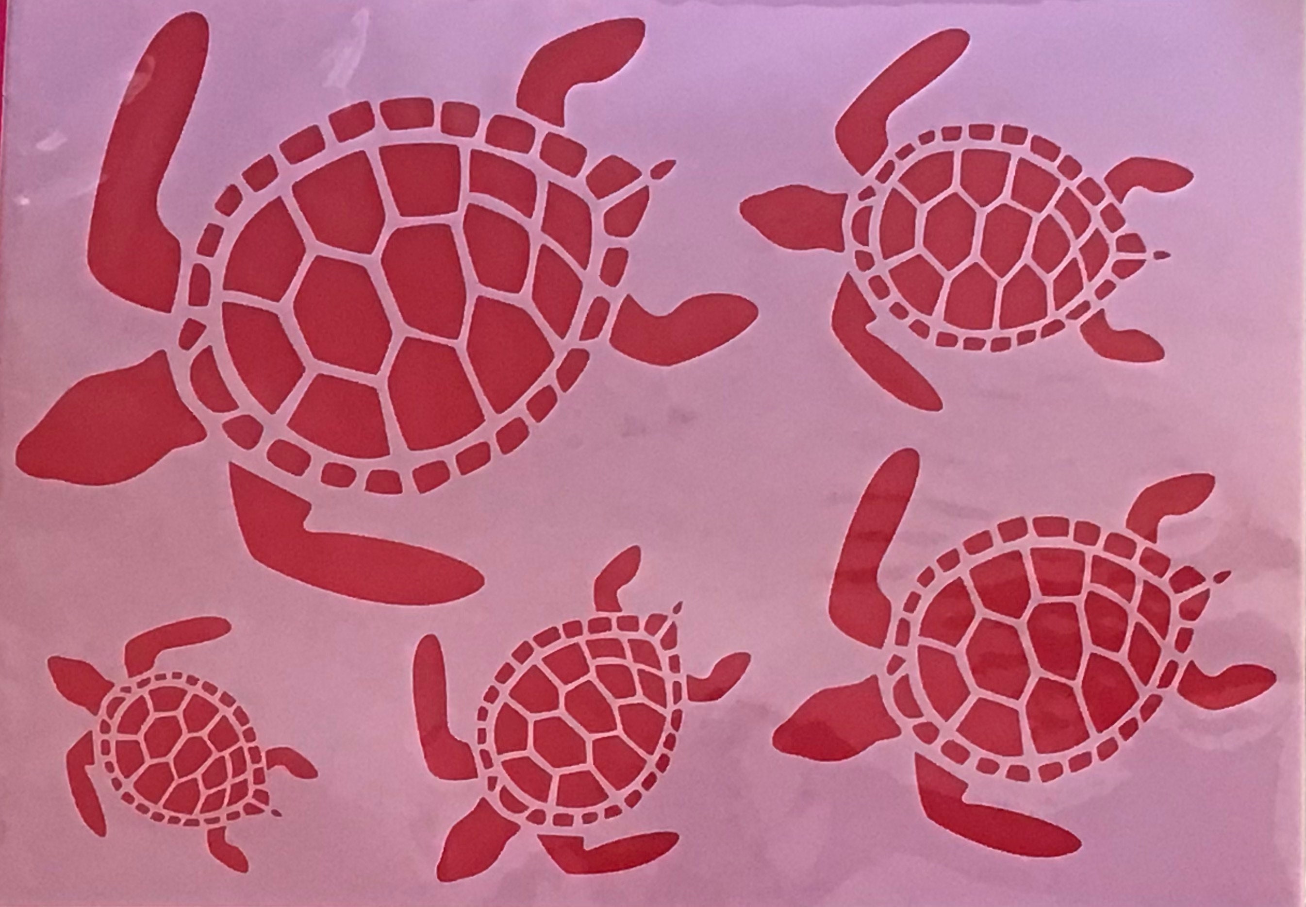 Sea Turtle Stencil, Hawksbill Stencil Different Sizes, Wall Stencils ...