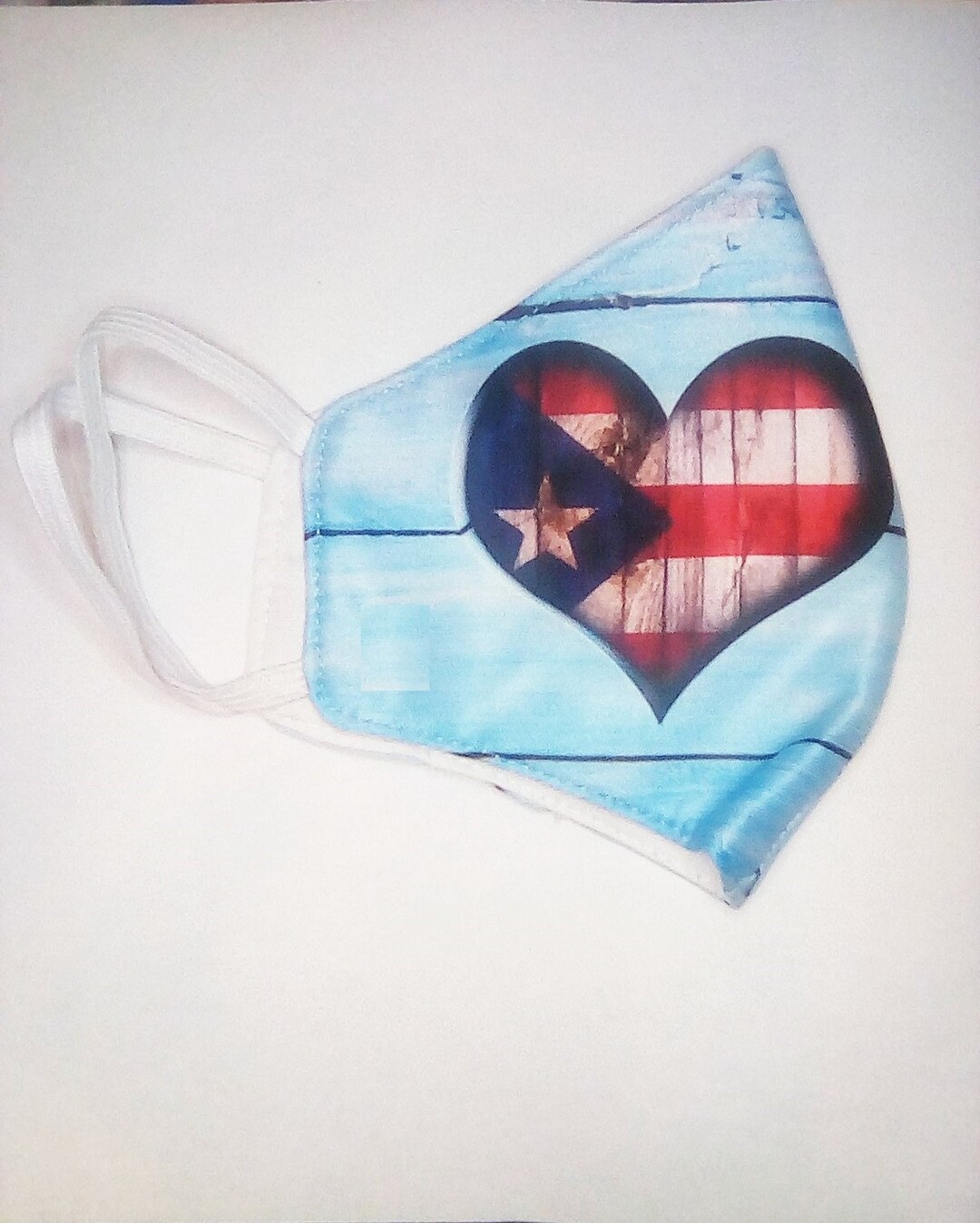 3-ply "i Love Puerto Rico" Heart Flag Cloth Face Mask, Utility Souvenir ...