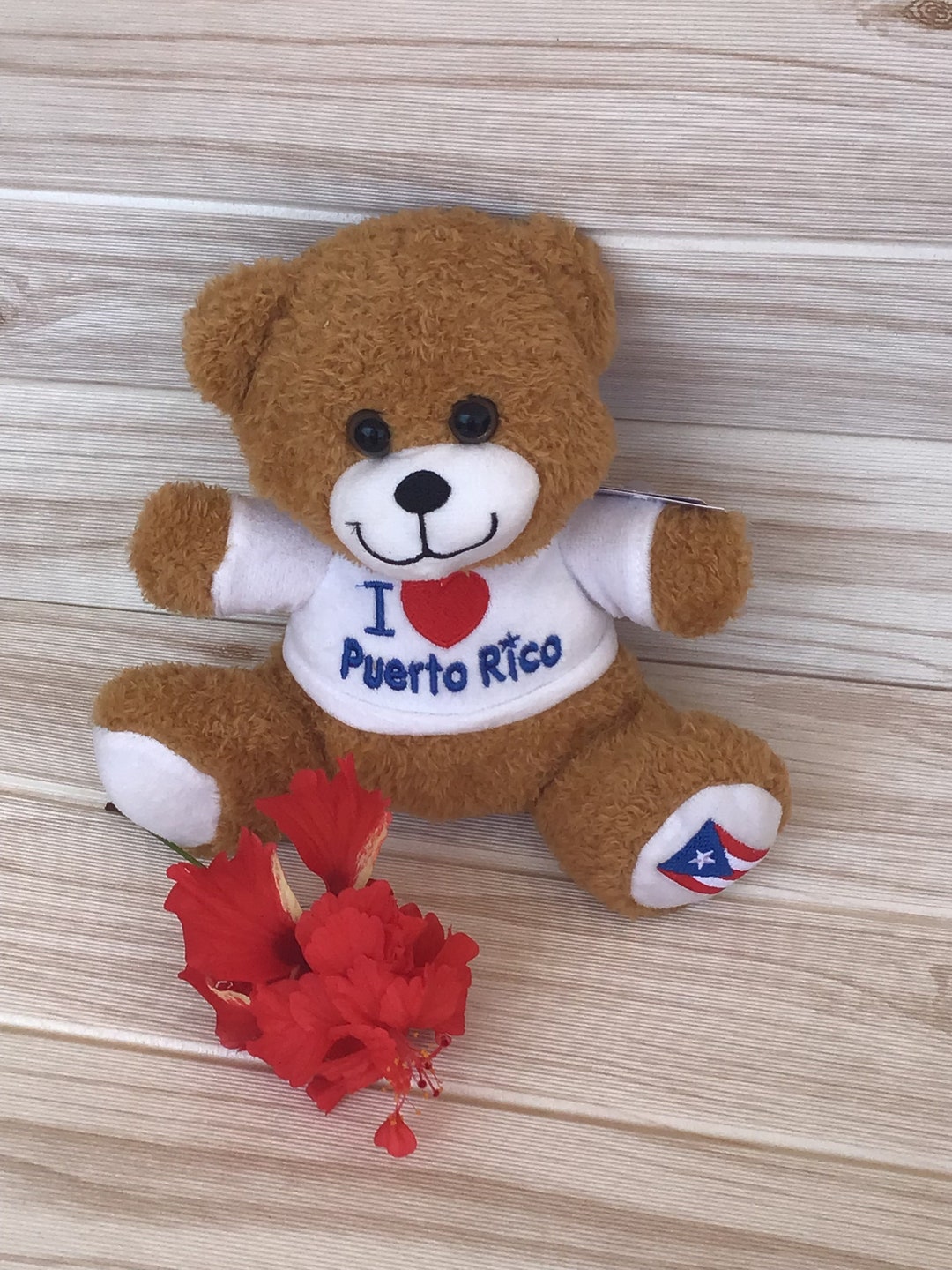“I Love Puerto Rico” Teddy Bear With Flag. 8" Tall. Party Favor, Event ...