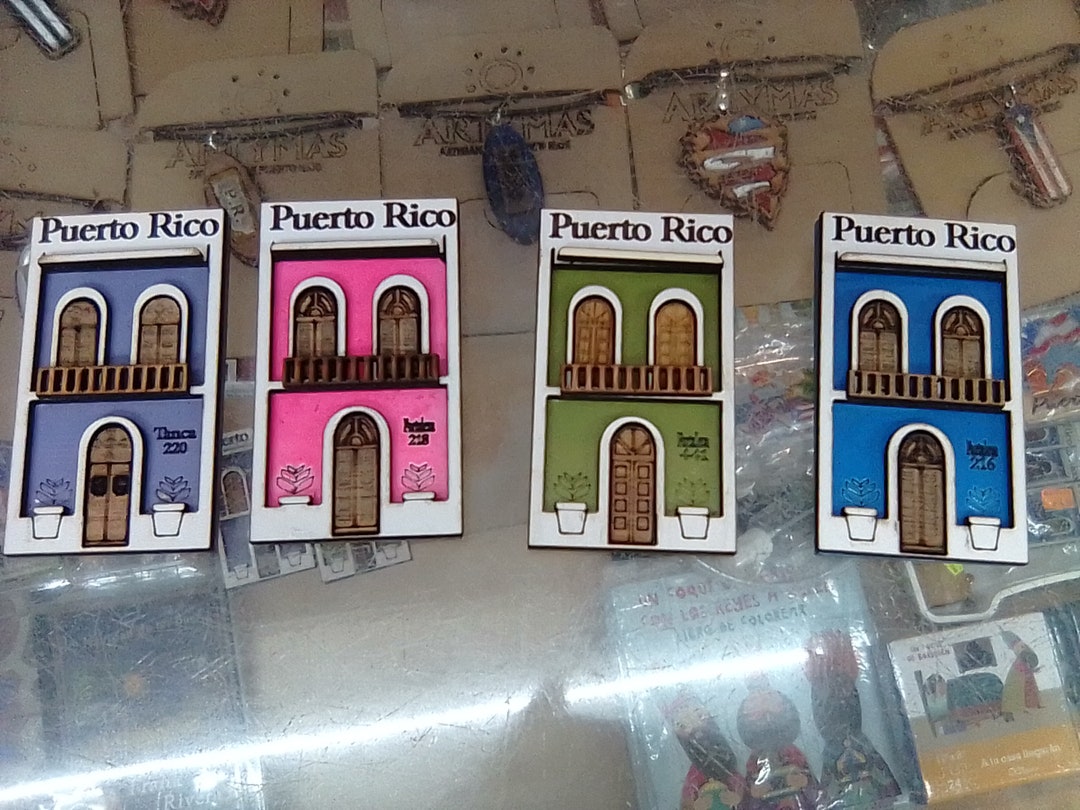 Little House in Old San Juan, Puerto Rico. Wooden Refrigerator Magnet ...