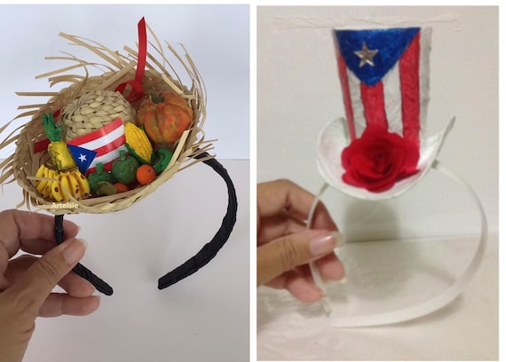 Diadema sombrero típico jíbaro pava tejido con hoja de palma - Etsy España