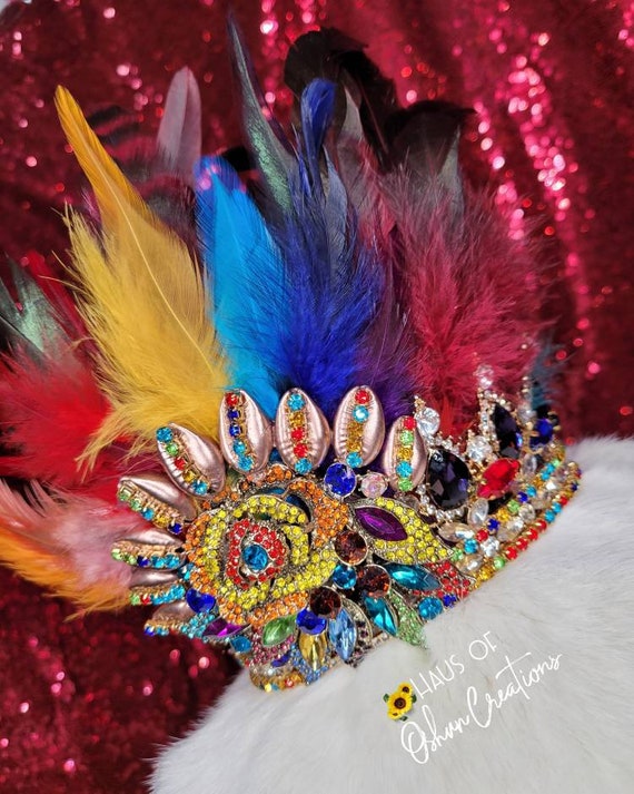 Crown Corona for Oya Yansan Jecuajey Orisha Feathers - Etsy