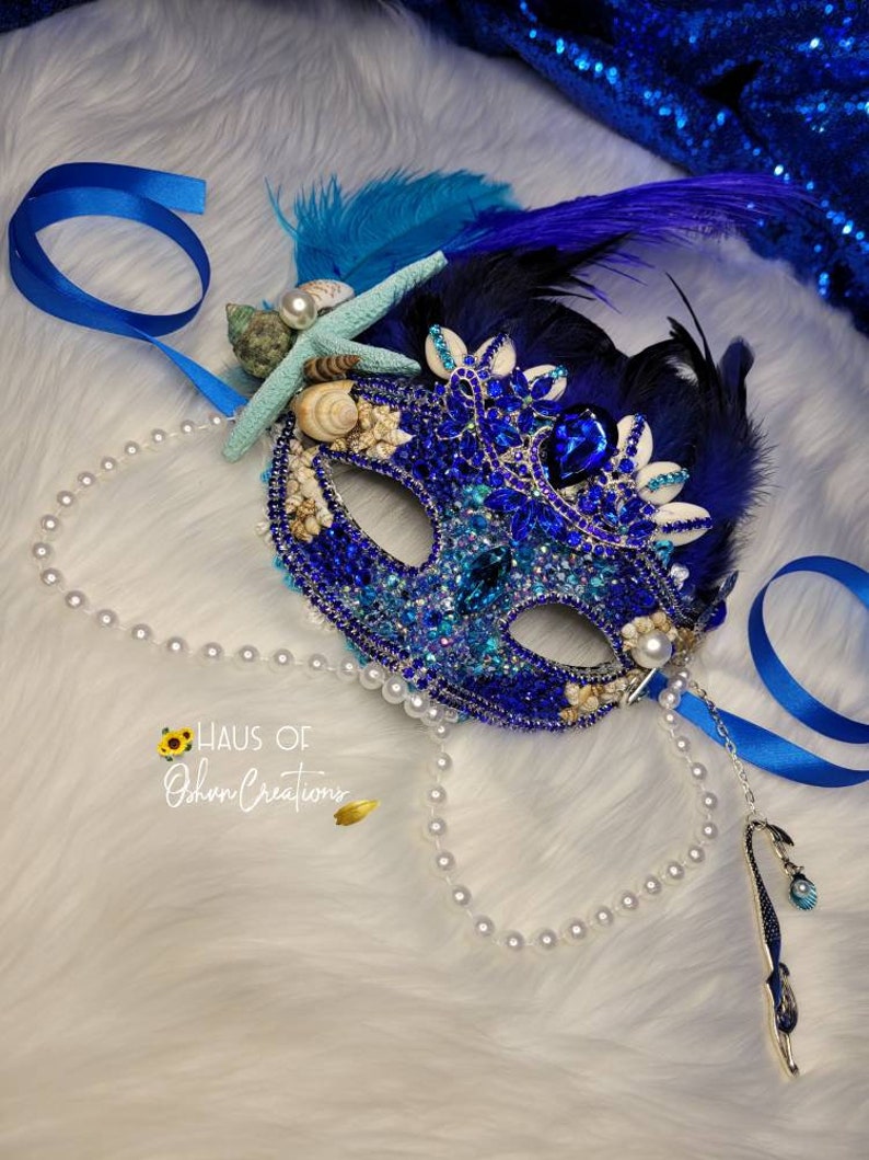 Yemaya or Olokun Inspired Mask With Goddess Yemaya Yemoja Orisha - Etsy