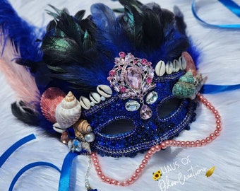 Orisha Orisa Yemaya Yemoja Inspired Rhinestone Crystal Seashell Feather ...