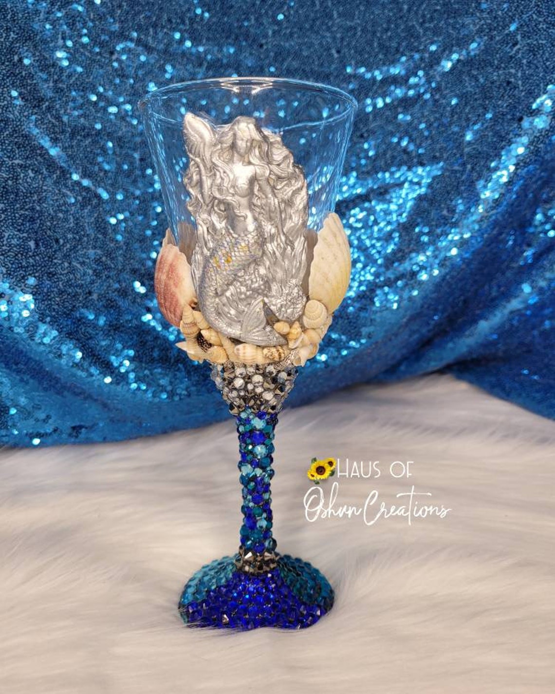 Mermaid Queen Goddess Yemaya Yemoja Inspired Goblet With Rhinestones ...
