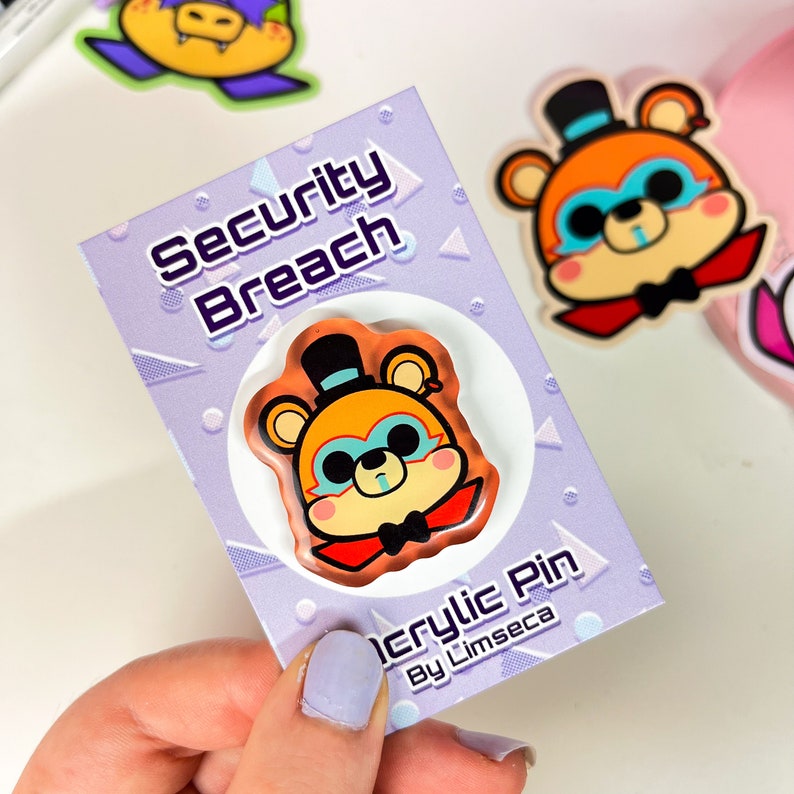 FNAF Security Breach Epoxy Acrylic Pins Cute Five Nights at Freddys Pin ...