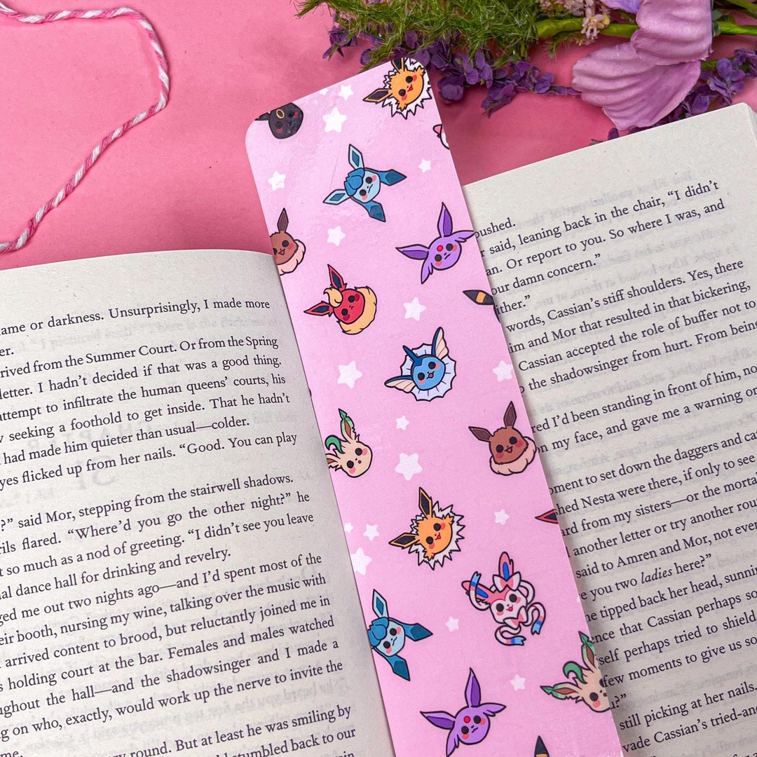 Eevee Mini Chibis Bookmark Kawaii Aesthetic, Pkmn Art, Book Lover, Reading, Laminated Bookworm ...