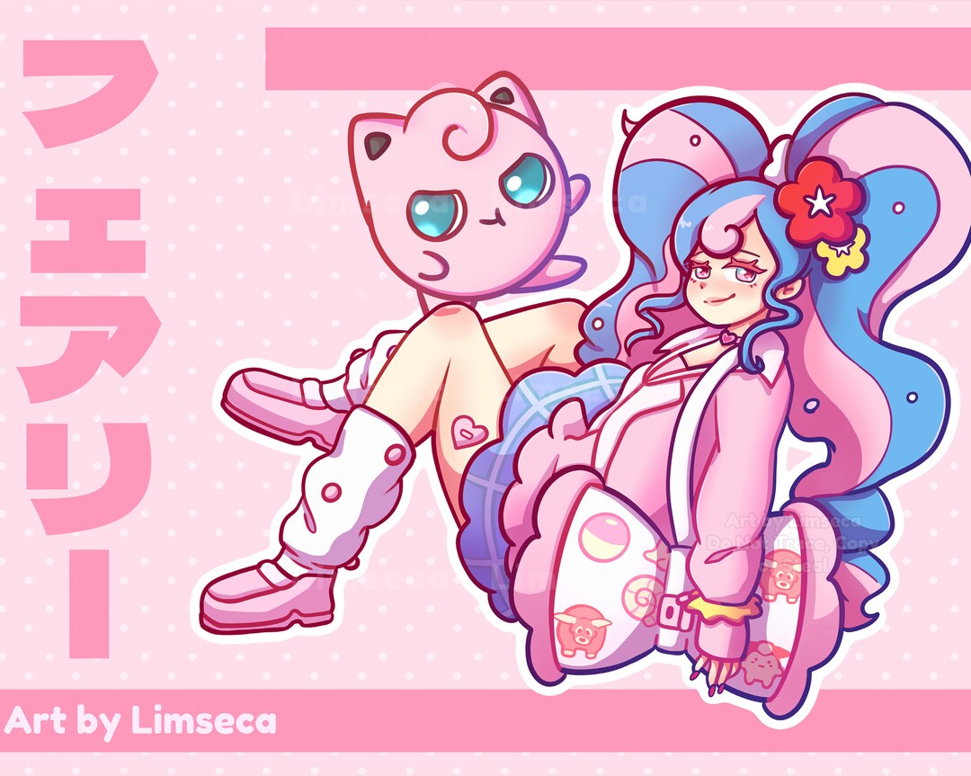 Poke Miku Fairy Trainer A5 A4 Art Print Project Voltage, Jiggly Puff ...