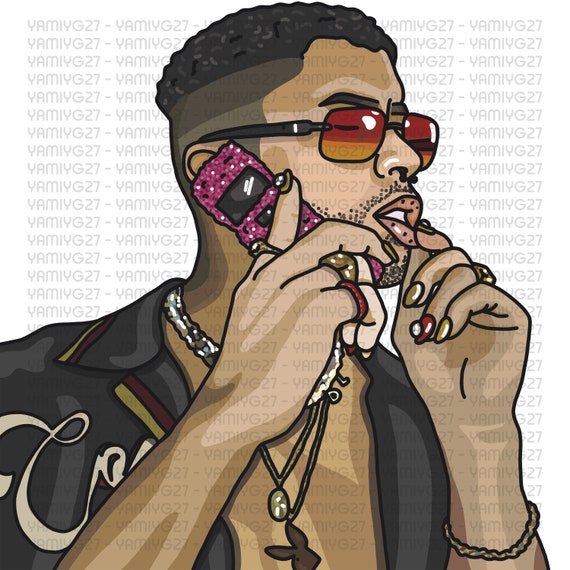 PNG JPG Bad Bunny DIGITAL Art in Color / Fan Art - Etsy