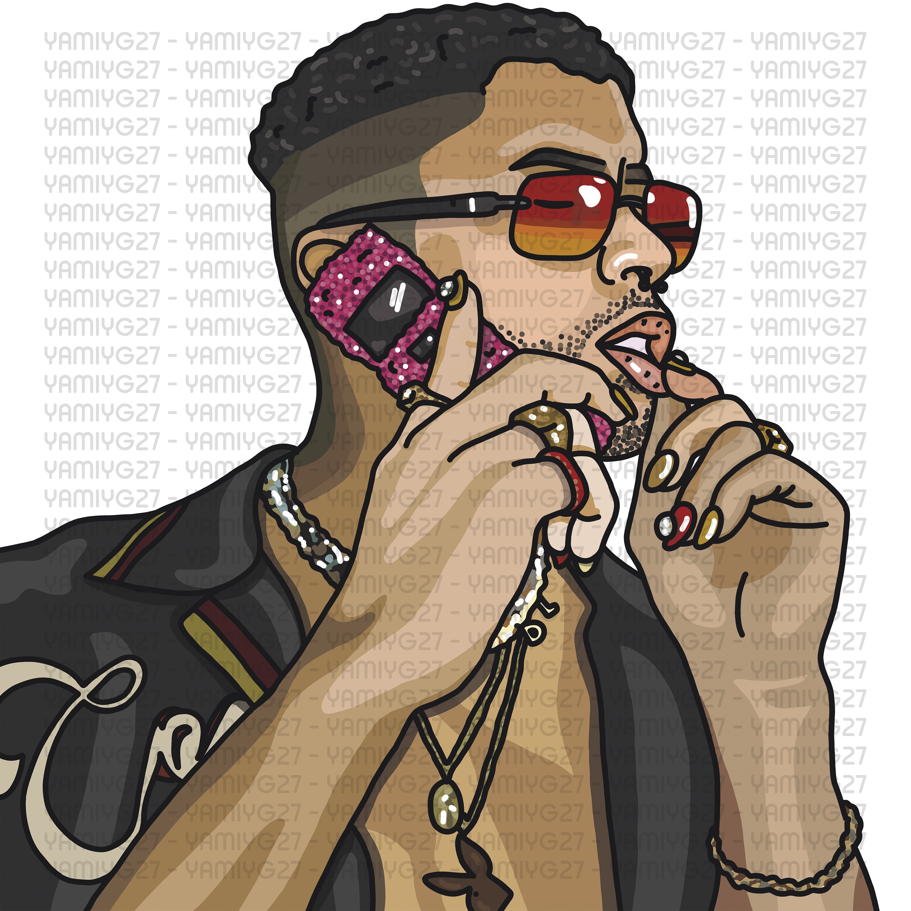 PNG JPG Bad Bunny DIGITAL Art in Color / Fan Art - Etsy UK