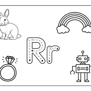 Printable Tracing Worksheet Bundle Alphabet Letter Pictures Sheet ...