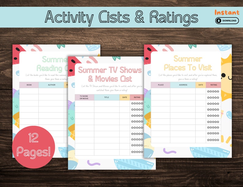 2024 SUMMER Kids Planner Bundle Calendars Checklists Trip Planner ...
