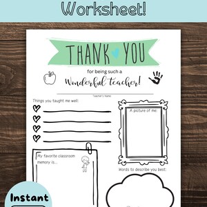 Teacher Appreciation Printable Teacher Appreciation Week Gift Thank You ...