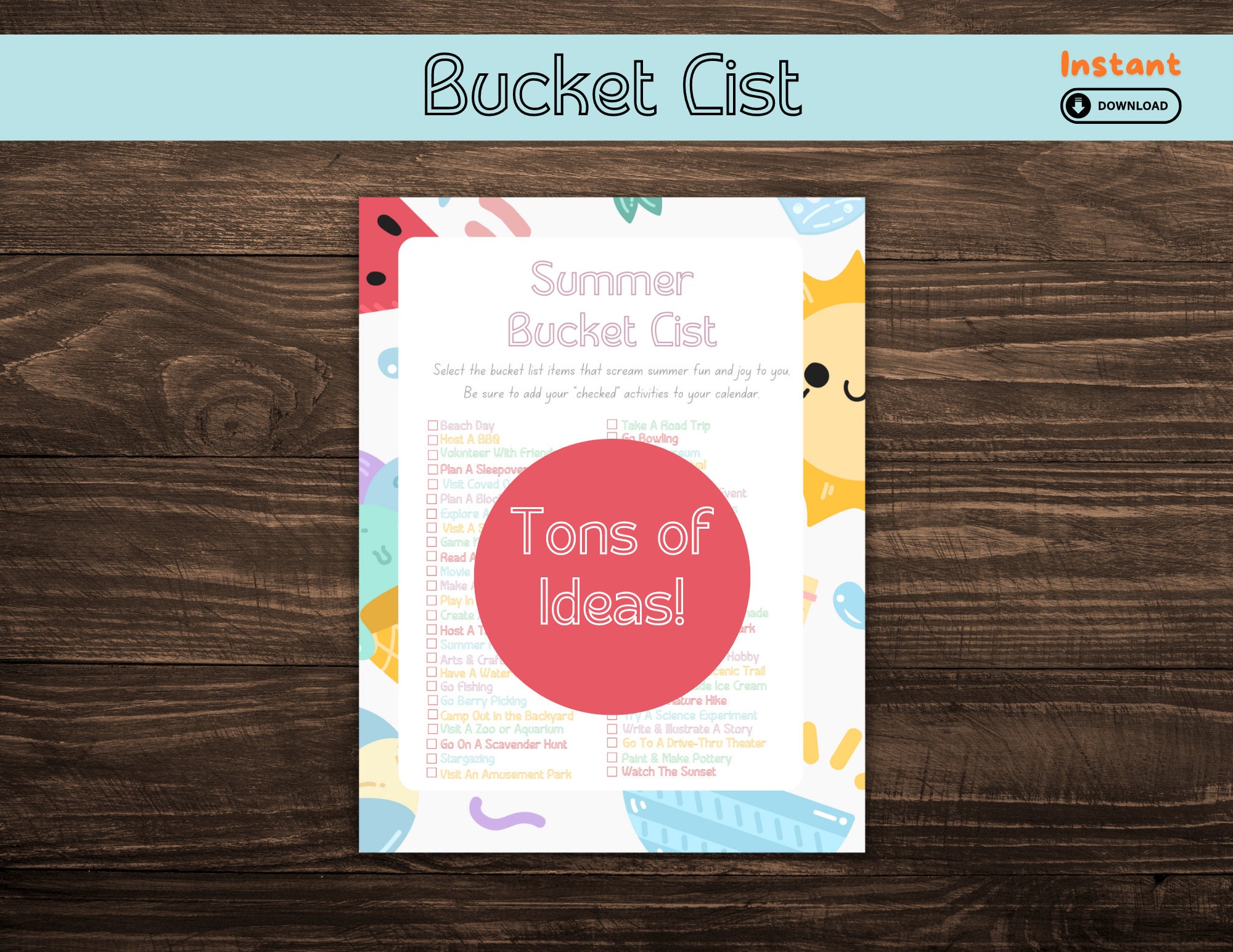 2024 SUMMER Kids Planner Bundle Calendars Checklists Trip Planner ...