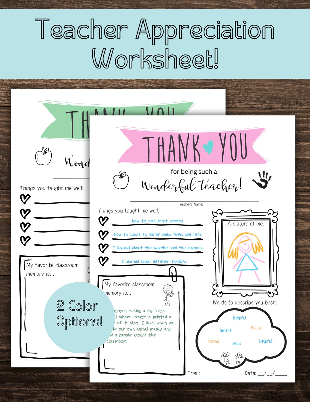 Teacher Appreciation Printable Teacher Appreciation Week Gift Thank You ...