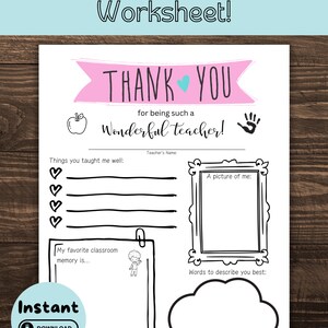 Teacher Appreciation Printable Teacher Appreciation Week Gift Thank You ...