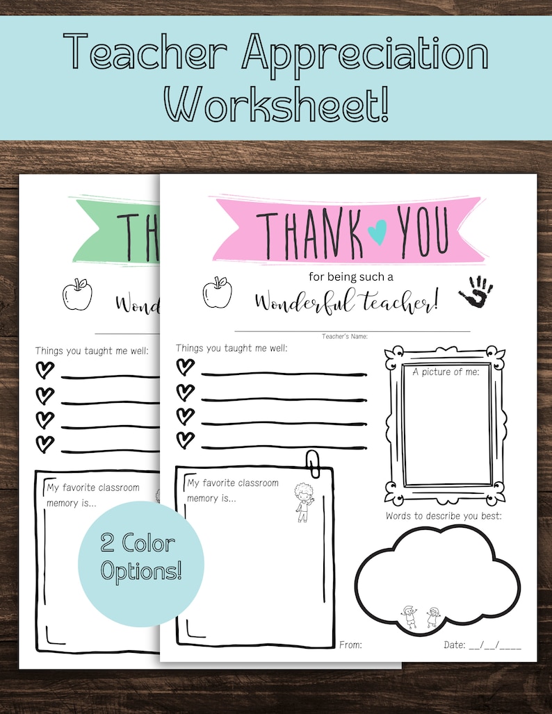 Teacher Appreciation Printable Teacher Appreciation Week Gift Thank You ...