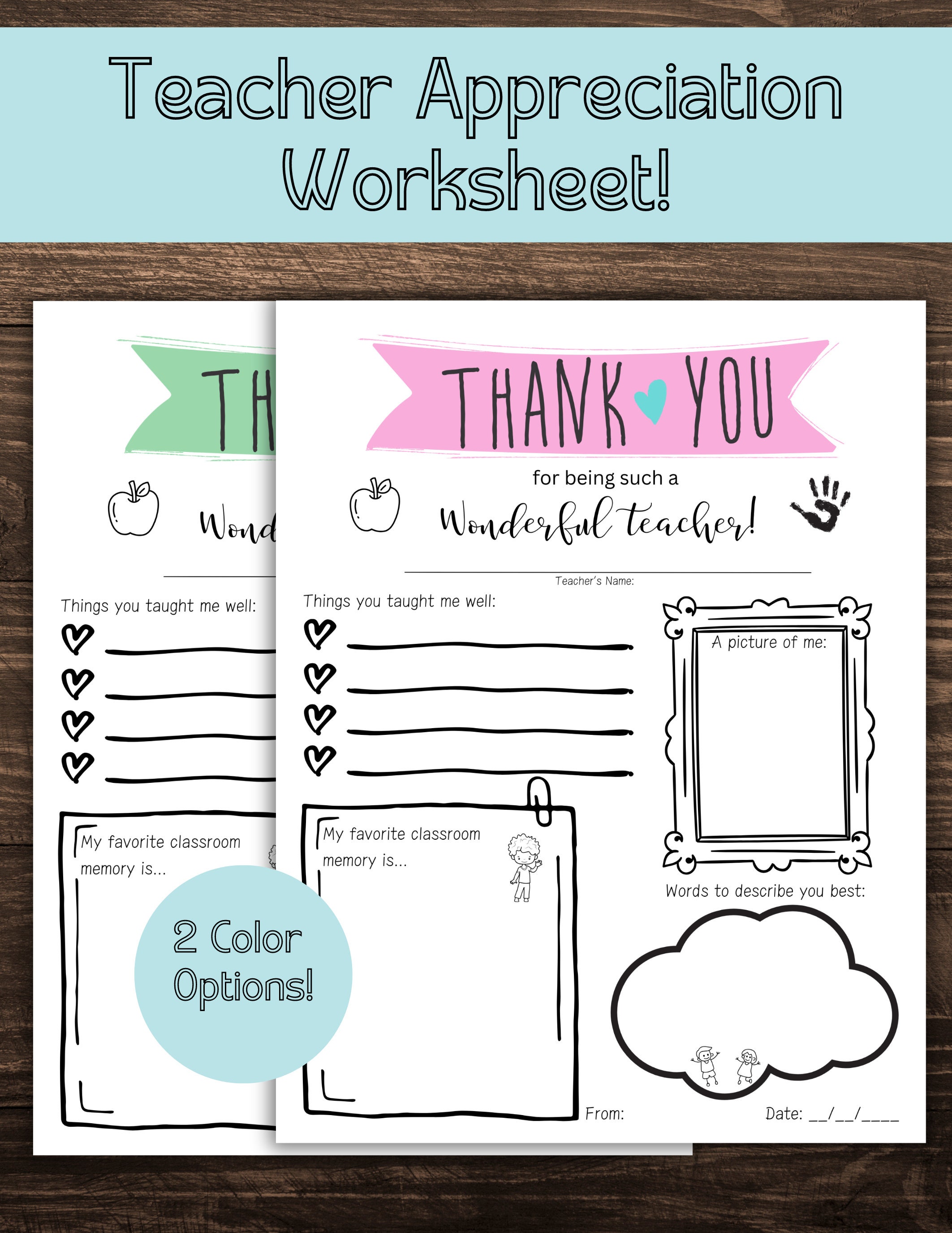 Teacher Appreciation Printable Teacher Appreciation Week Gift Thank You ...