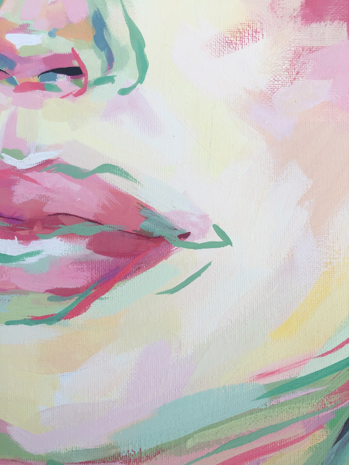 Soft Portrait Painting Gouashe Personal Gift Modern Art - Etsy