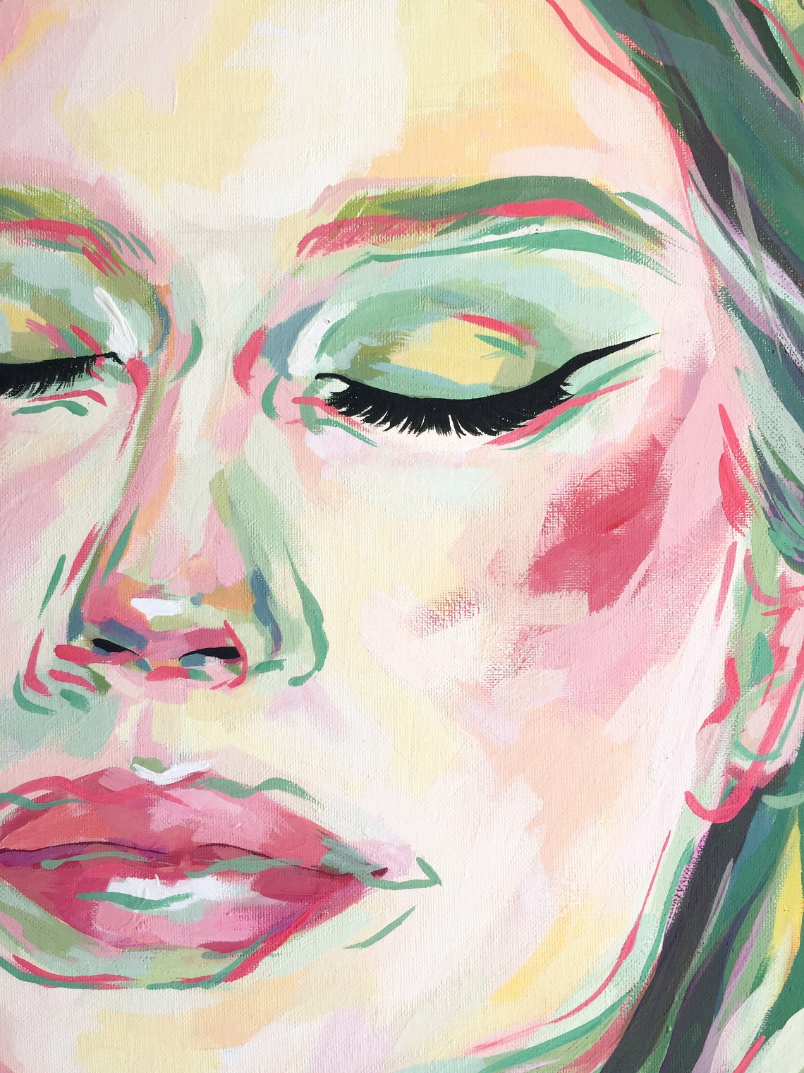 Soft Portrait Painting Gouashe Personal Gift Modern Art - Etsy