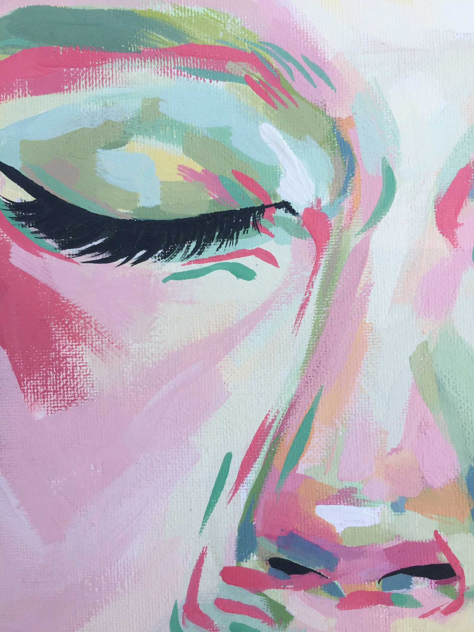 Soft Portrait Painting Gouashe Personal Gift Modern Art - Etsy