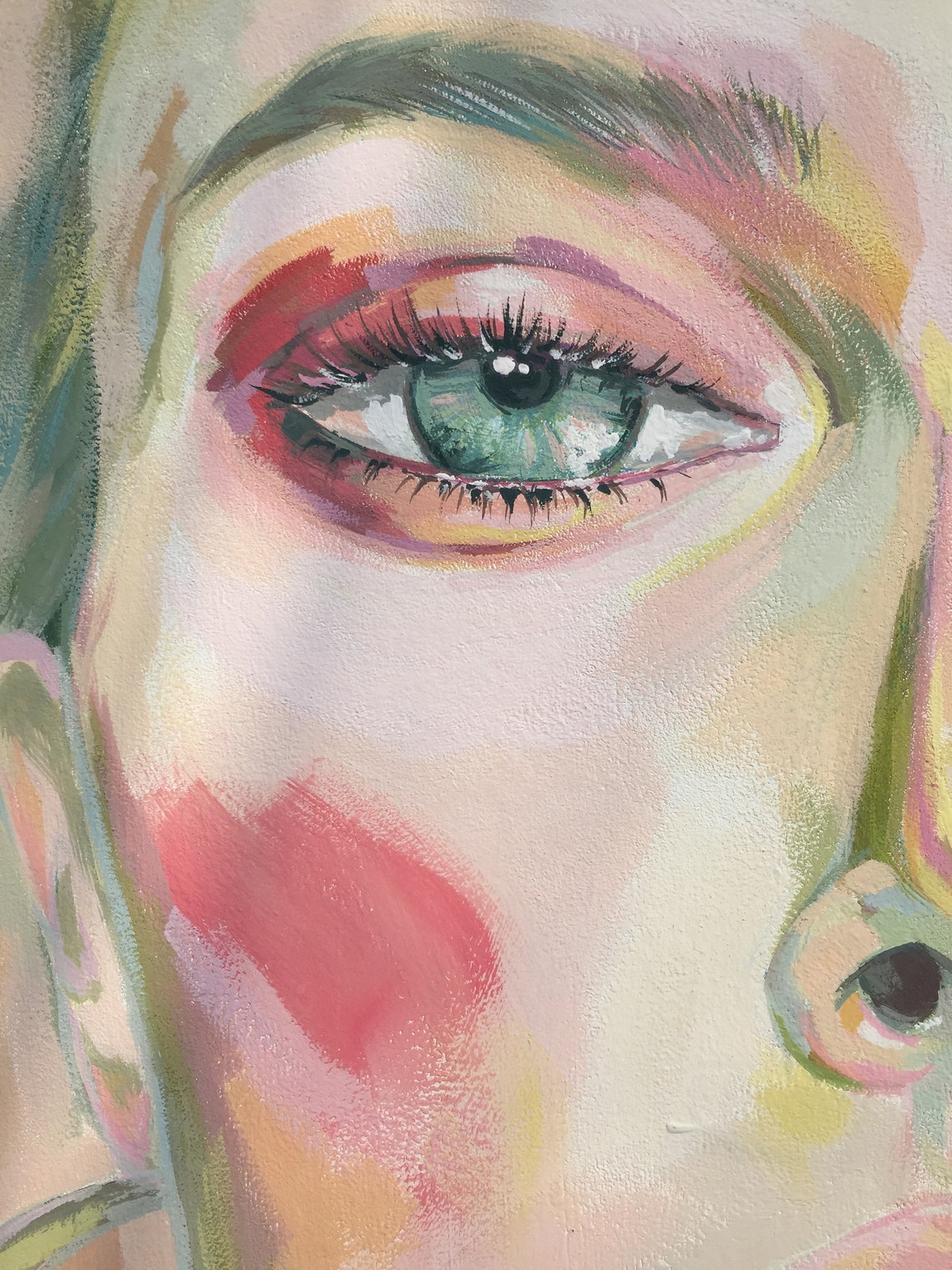 Soft Portrait Painting Gouashe Personal Gift Modern Art - Etsy