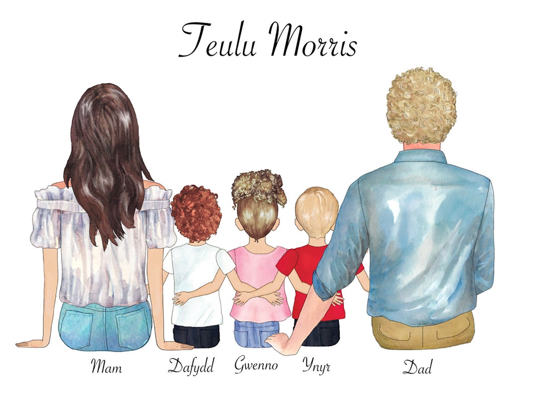 Carden Teulu. Family Card. - Etsy