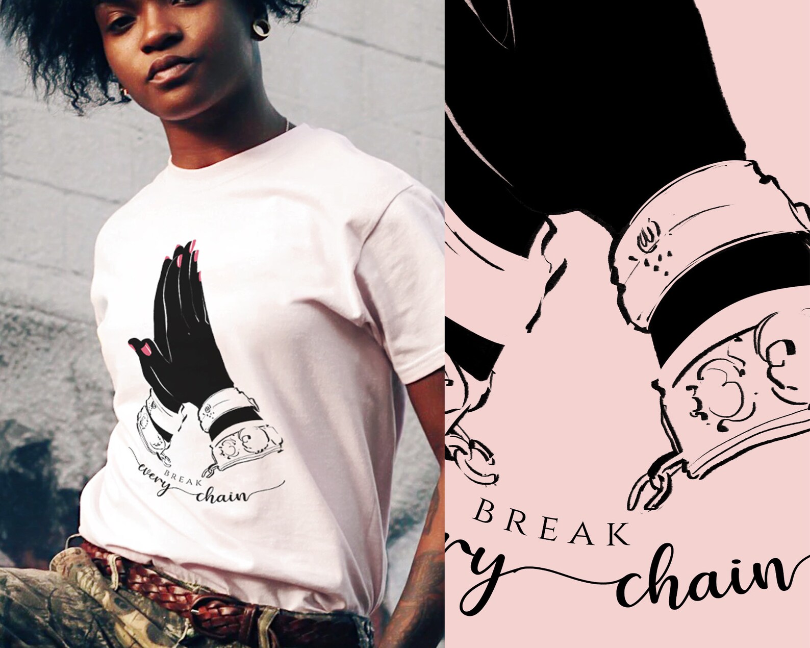 Break Every Chain Svg Black Woman Praying Hands Svg Printable Fashion ...