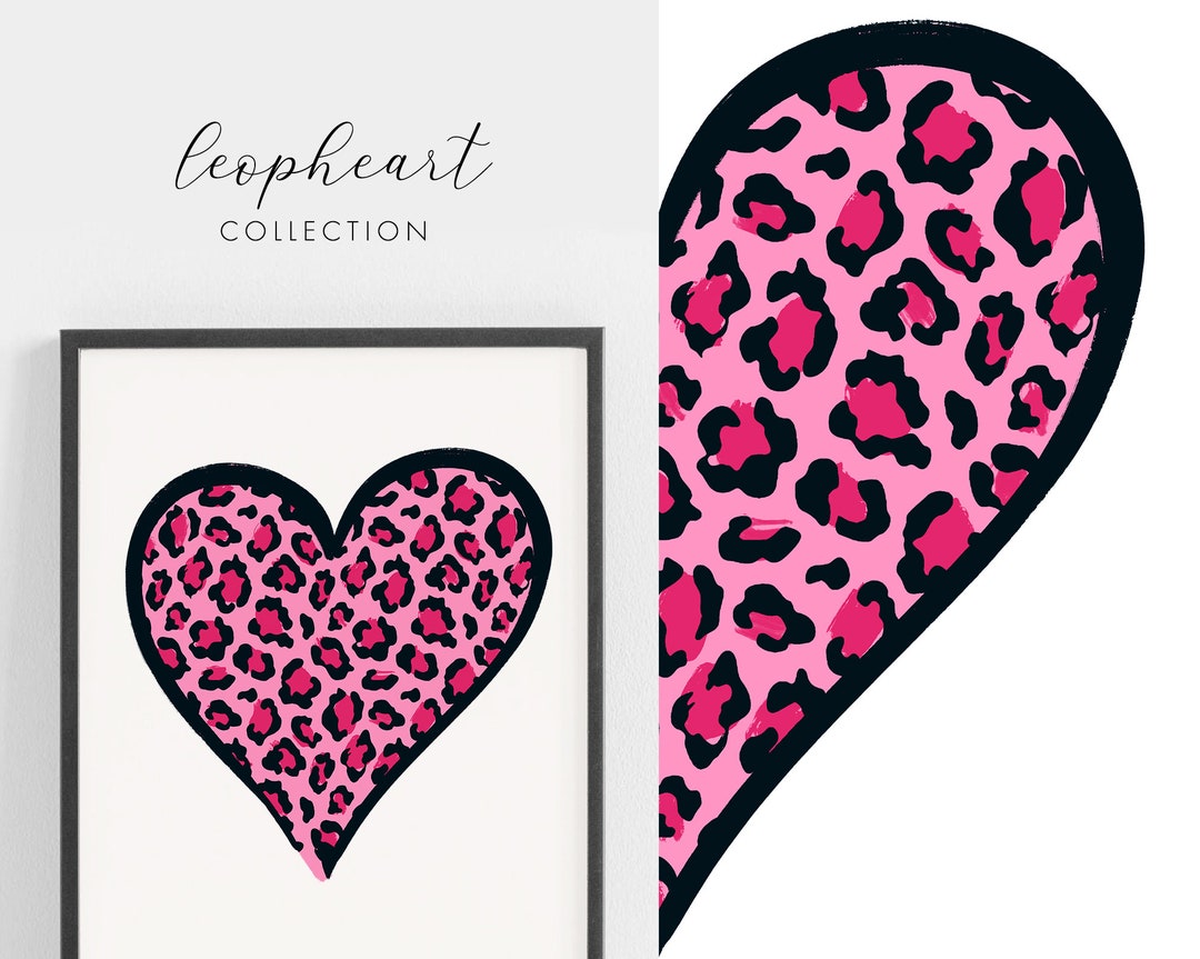 Pink Leopard Heart PNG Hand Drawn Girly Heart Sublimation - Etsy