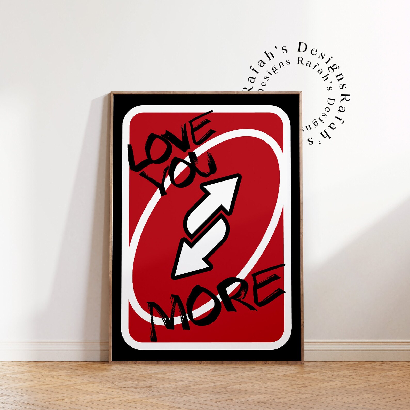 Love Uno Reverse Wall Art - Retro Typography Trendy Preppy Room Decor ...