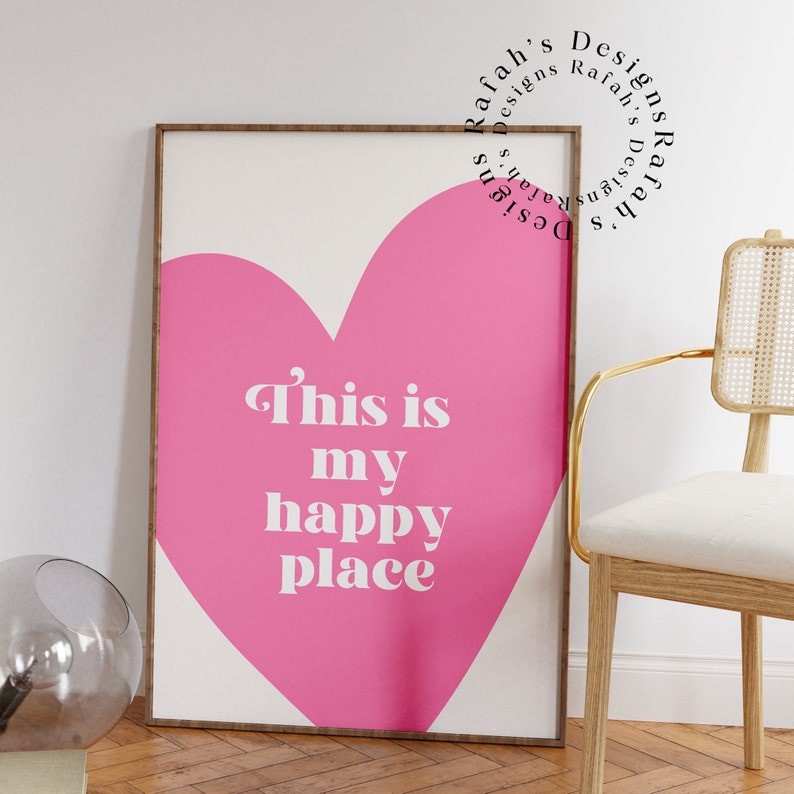 This is My Happy Place Printable Wall Art Maximalist Typography Trendy ...
