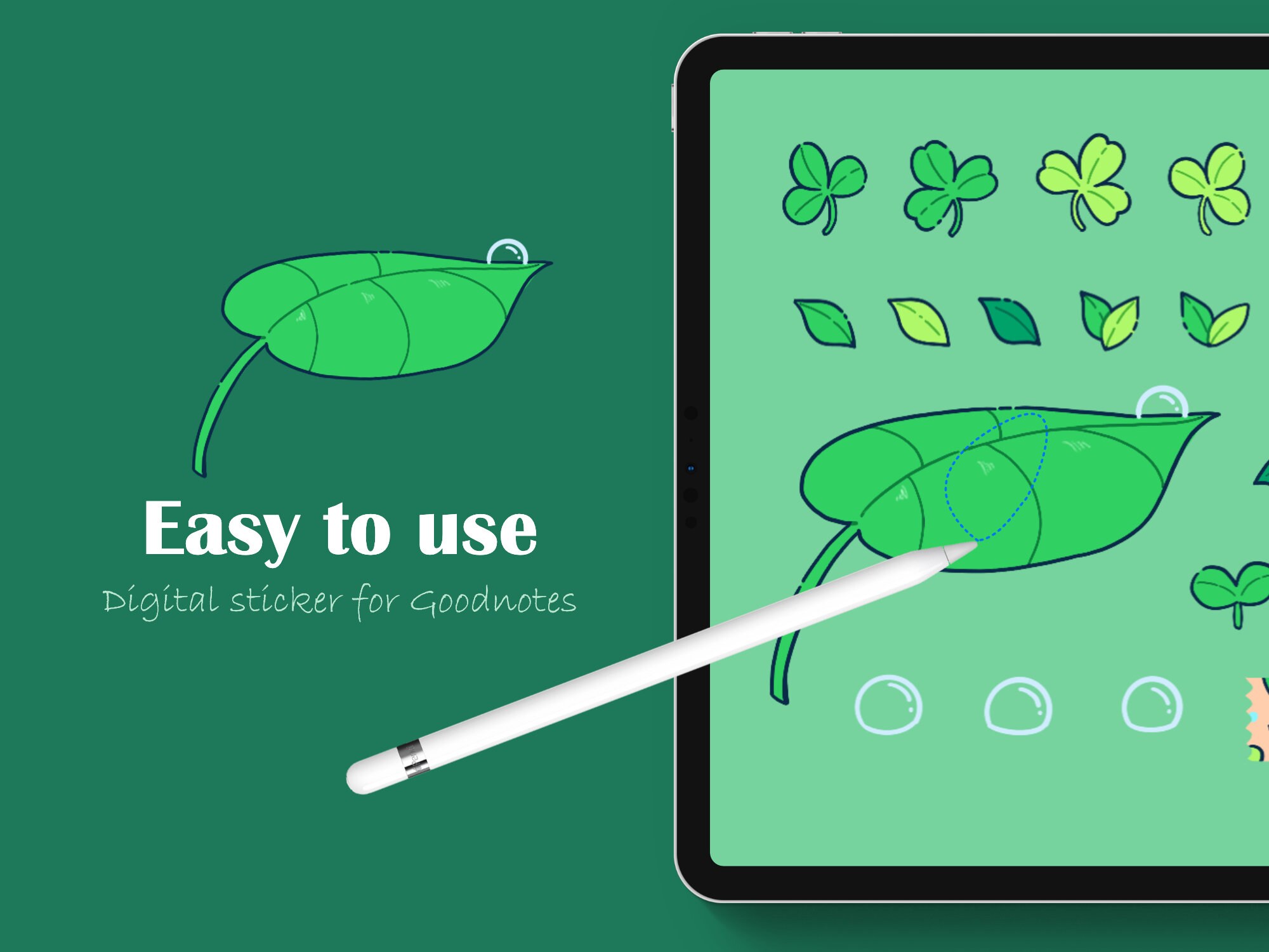 Digital Stickers for Goodnotes Planner Clover and Sprout Stickers ...