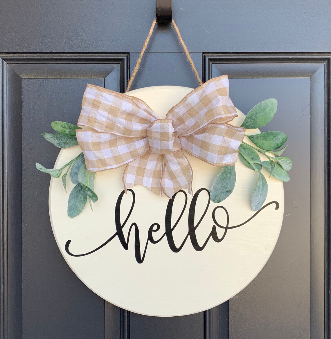 Hello Door Hanger Round Hello Door Sign Round Hello Door - Etsy