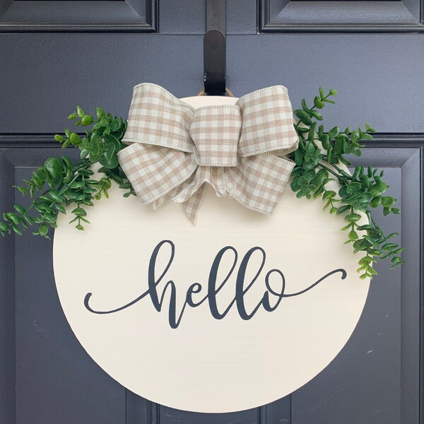 Hello Door Sign - Etsy