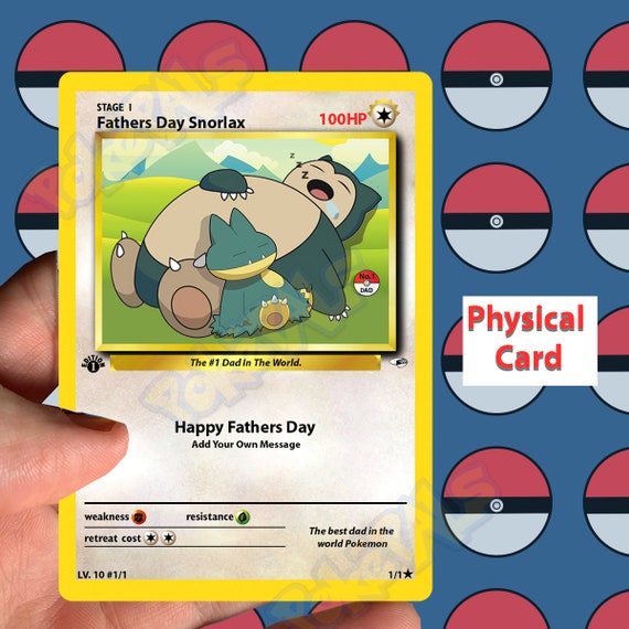 Pokemon Fathers Day Snorlax Card Customisable Add Your Own - Etsy