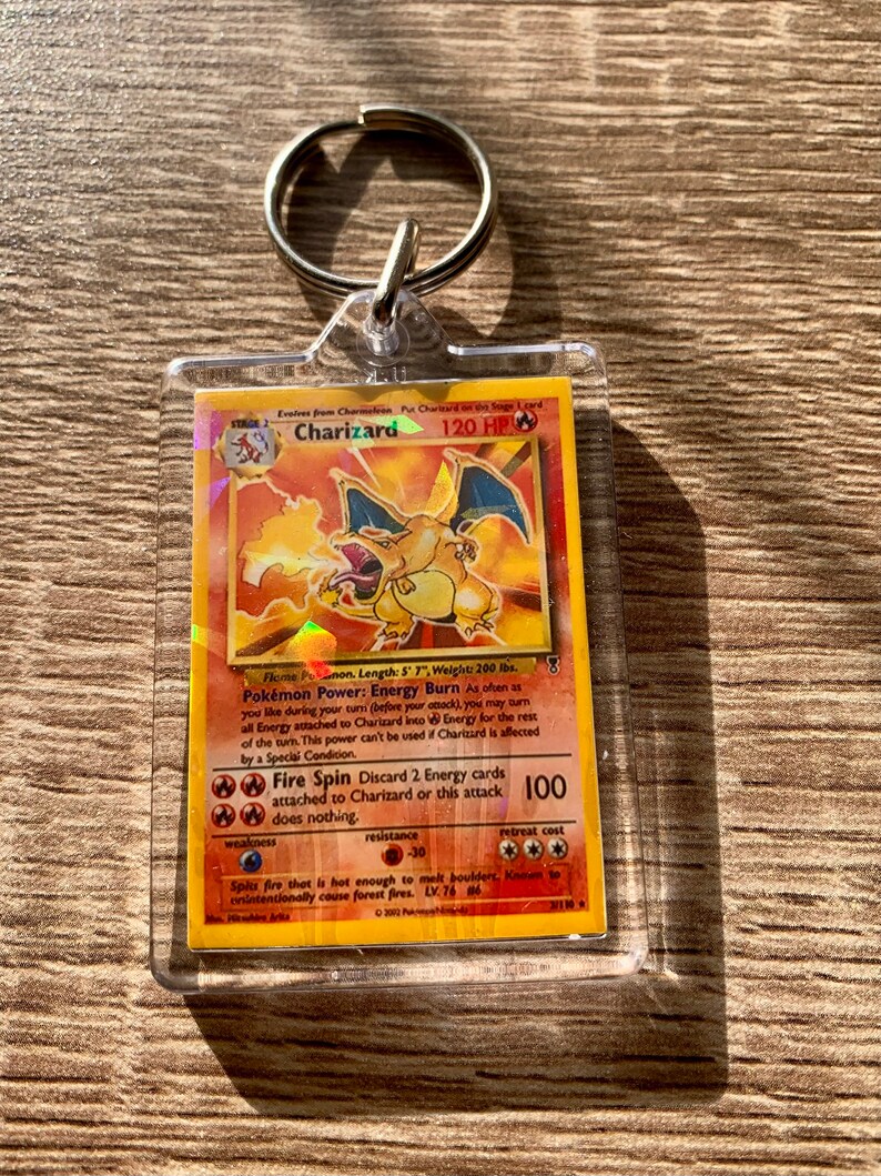 Mini Pokemon Card Key Ring/keychains Holographic Finish - Etsy Norway