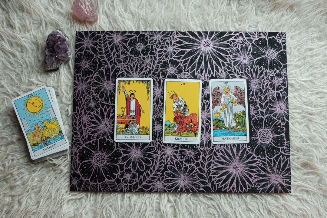 Tarot Board Three Card Spread Metallic Flowers - Etsy