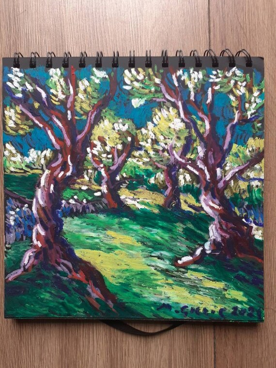 Drawing & Illustration Pastel Olive grove No 31 etna.com.pe