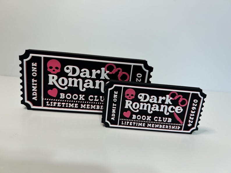 3D Printed Dark Romance Ticket Sign: Bookish Gift, Read, Readers ...