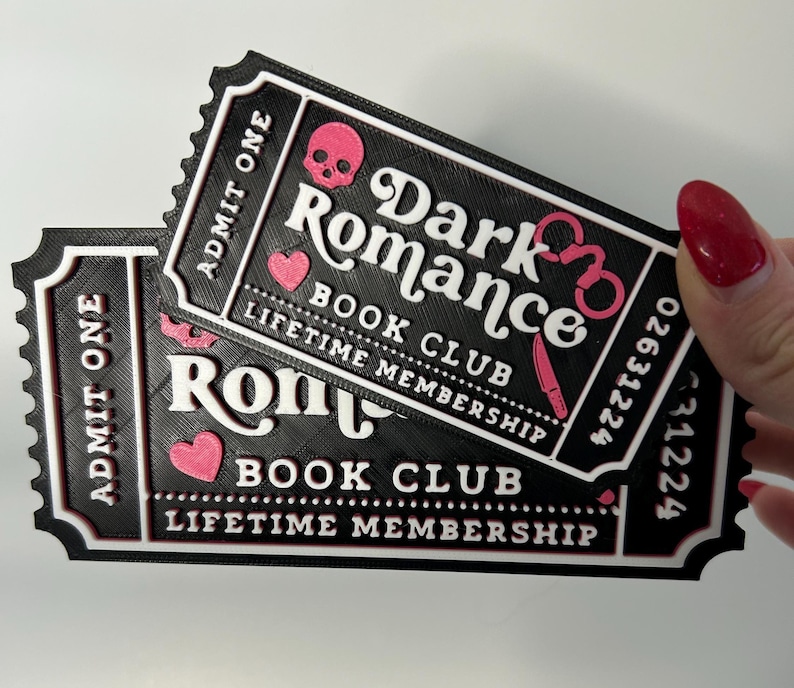 3D Printed Dark Romance Ticket Sign: Bookish Gift, Read, Readers ...