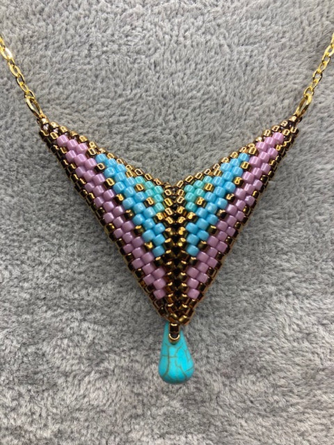 Beaded 18" Gold Chain Necklace - Etsy